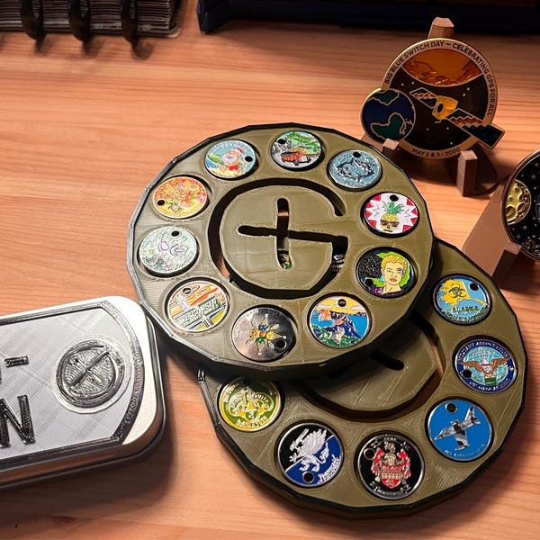 Geocache Swag Tokens Double Resin Dome Covering Color Printed Images ...