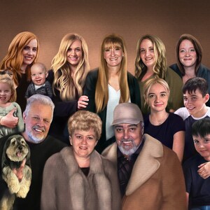 Custom Colored Portrait combining Different Pictures Together, Merging ...