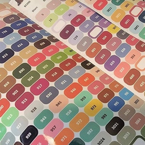 Color Bobbin Stickers or Labels for Cross Stitch, Embroidery, or ...