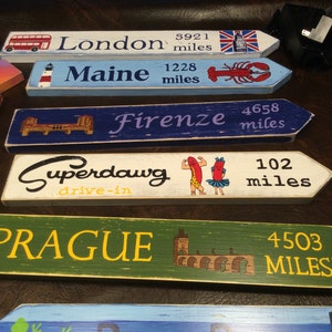 Hand Painted Distressed Wooden Directional Signs, Fantasy Directional ...