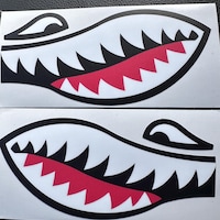 Flying Tigers Shark Teeth Shark Mouth Vinyl Deval Stickers - Etsy
