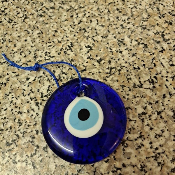 Blue Glass Turkish Evil Eye Lucky Eye Amulet Charm Home Office Car ...