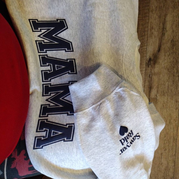Mama Keepsake Sweatshirt With Puff Embossed Lettering and Personalized ...
