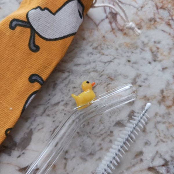 Rubber Duck GLASS STRAW - Reusable Straws | Glass Straws | Eco Friendly ...