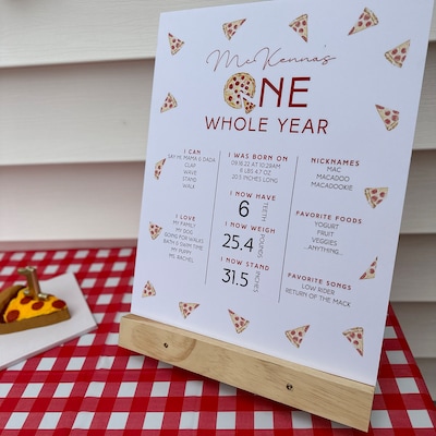 Pizza SLICE OF FUN Baby 1ST Birthday Invitation, Pizza Parlor Invite ...