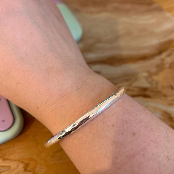 Handmade Chunky Sterling Silver Bangle: Thick Heavy Design - Etsy