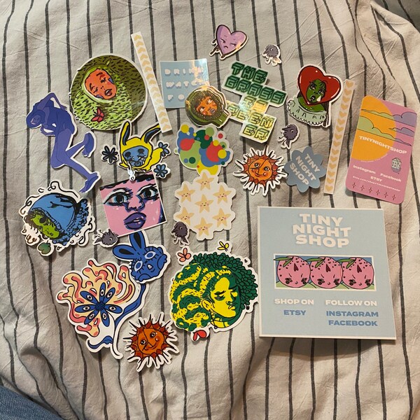 Moody and Pink Sticker Pack, Small Sticker Pack, Relatable Stickers - Etsy