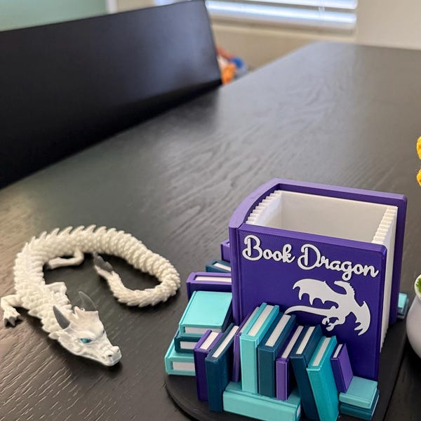 Book Dragon Bookmark Holder / Pen Holder - Etsy