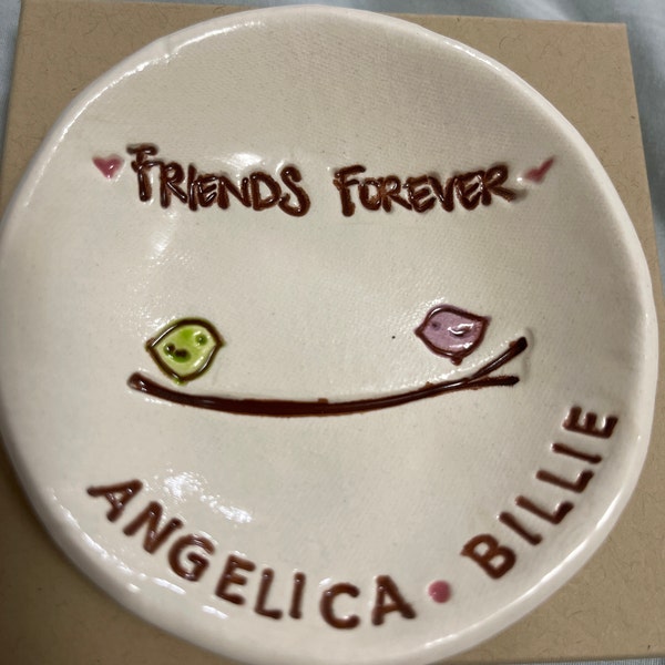 Best Friends Ceramic Ring Dish With Little Birds | Personalized Jewelry ...