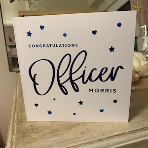 Congratulations Officer card Personalised New Job Card | Etsy