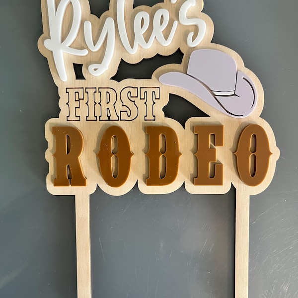 Personalized Cowgirl Cake Topper | First Birthday Cake Topper | Rodeo ...