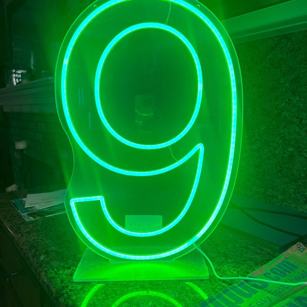 Neon Sign With Base, Number Neon Signs for Birthdays, 0-9 Neon Sign ...