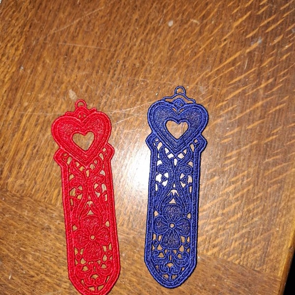 FSL Heart Bookmark - Machine Embroidery Design, Freestanding Lace ...