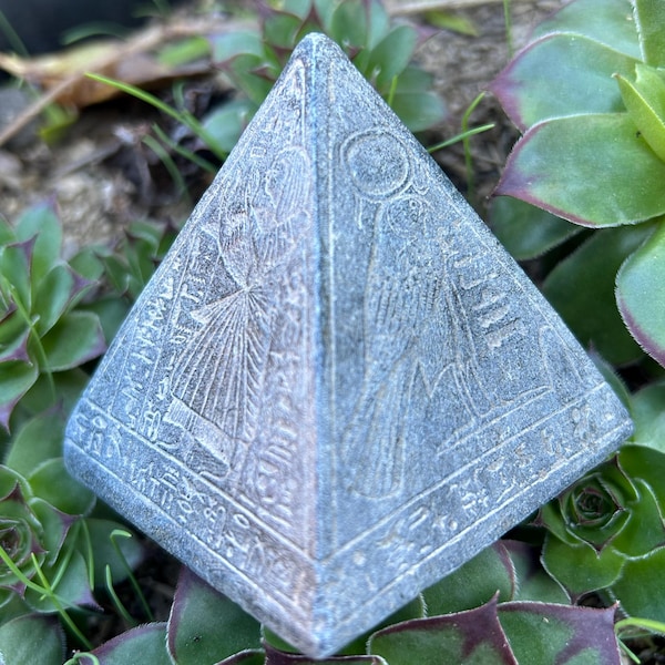 Egyptian Statue Pyramid / Pyramidion Featuring the Sun God Ra and ...