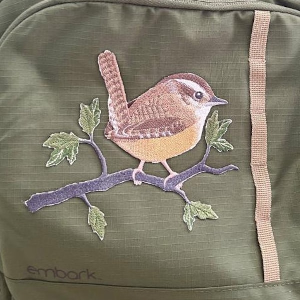 Single Carolina Wren Bird Embroidered Iron On/sew Patch [5.9