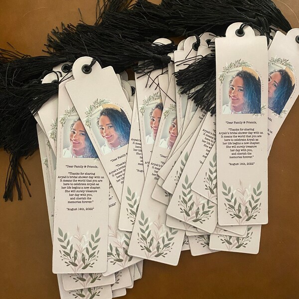100 PCS Wedding Favor Personalized Bookmarks - Custom Bookmark - Rustic ...