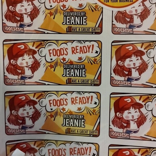 Personalized Doordash Labels - Delivery FUN Stickers - Food Delivery ...