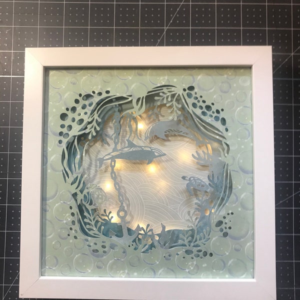 Underwater Shadow Box SVG, 3d Papercut SVG, Layered Paper Art Template, Scroll Saw Pattern ...