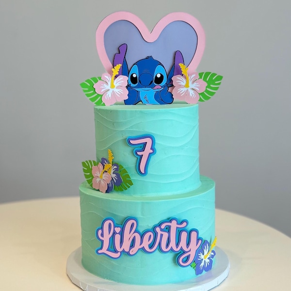 Stitch Inspired Theme Shaker Cake Topper Stitch Party Decor - Etsy