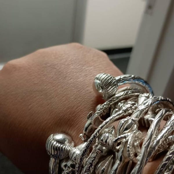 Fist .925 Sterling Silver West Indian Bangles, Bangle Set, Caribbean ...