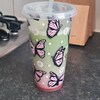 Personalised Strawberry and Flower Design Cold Cup With Straw- 24oz ...
