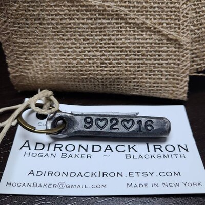 Iron Anniversary Gift, 6th Anniversary Key Chain. Blacksmith Forged ...