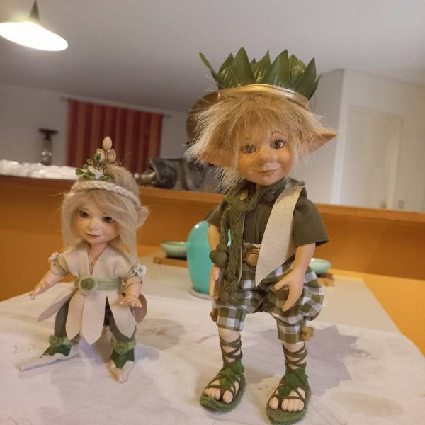 Tiny Elf, Forest Elf, Wandering Elf: ARION Handmade Porcelain Doll ...