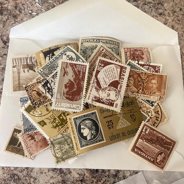 50 - Vintage USED Stamps - Stamps From Around the World - Canceled ...