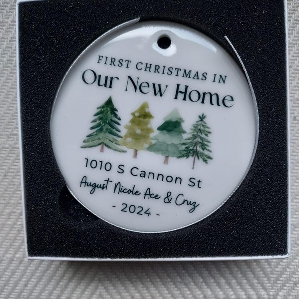 First Christmas in Our New Home Christmas Ornaments, Personalized Our New House Ornament, 2024 ...