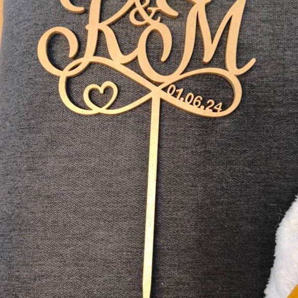 Wedding Cake Topper, Eternity Symbol, Cake Toppers for Wedding, Wooden ...