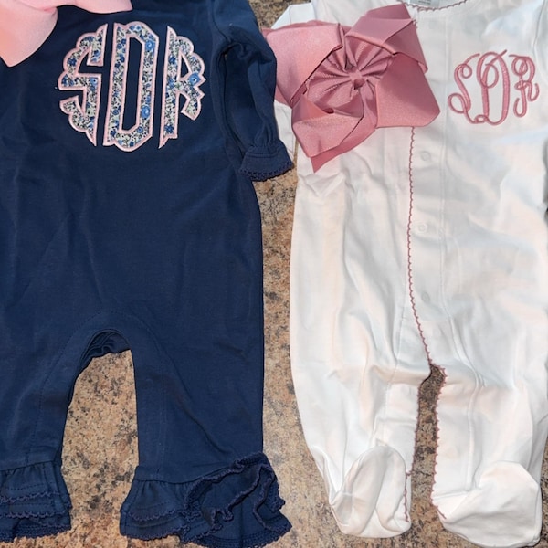 Monogrammed Pajamas, Girls Personalize Pajamas, Boys Monogram Pajamas ...