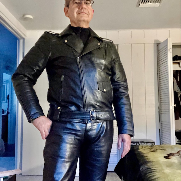 Men's Vintage Leather Jacket,handmade Biker Leather Jacket,classic ...