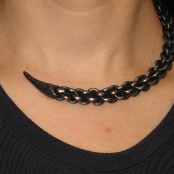 Hand-forged Braided Steel Scorpion Tail Neck Torc Claw / Talon Torc ...