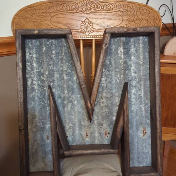 Large Metal Letters, 3D Rustic, Chunky Thick Metal Initials, Stained or ...