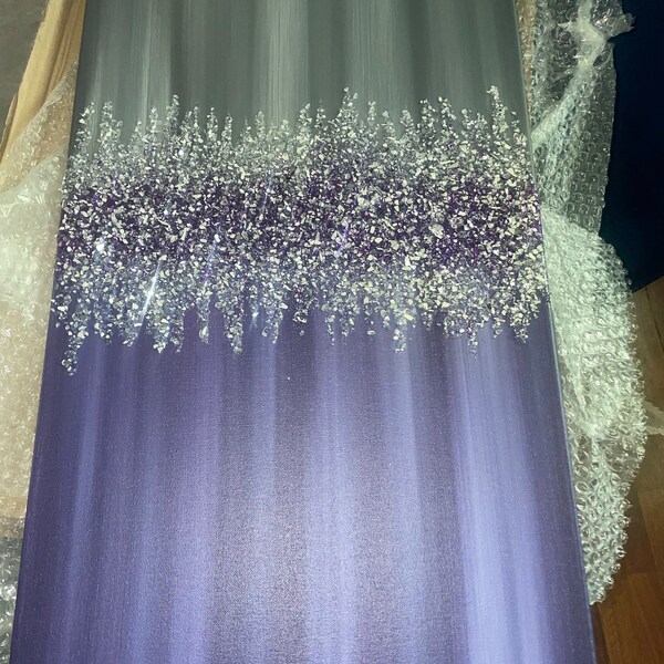 RHINESTONE WALL ART, Crystal Wall Art, Crushed Mirror Art, Minimalist ...