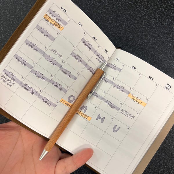 Midori Insert Weekly Calendar A5 Regular Wide B6 Personal A6 Pocket FN ...