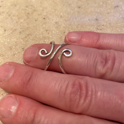 Arthritis Finger Splint Brass or Sterling Silver Hammered Textured Ring ...