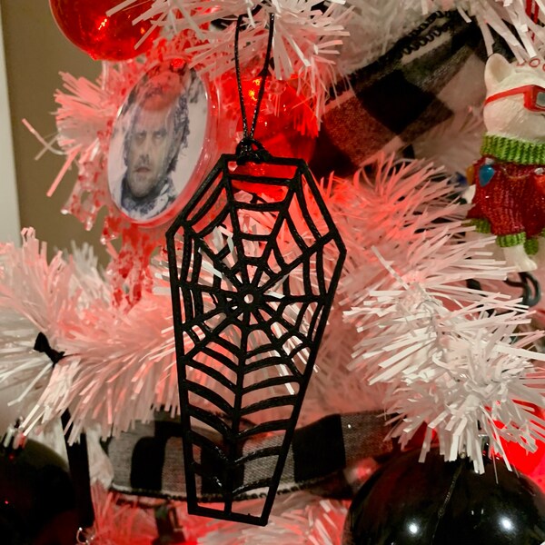 Coffin Spiderweb Cobweb Gothic Casket Hexmas Snowflake Tree Decoration ...