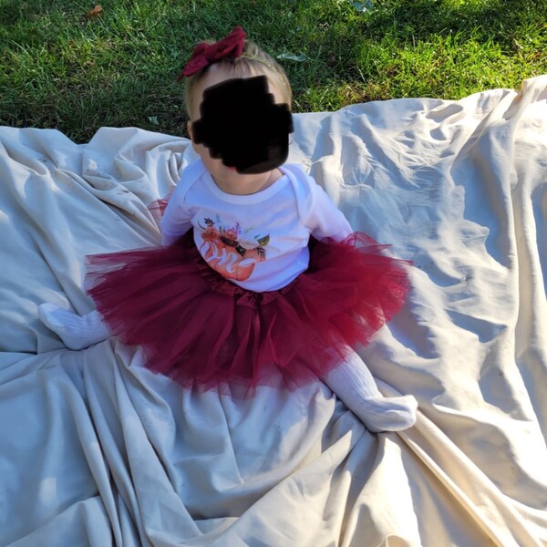 Maroon and Gold Baby Tutu and Headband Set, Christmas 1st Birthday Tutu ...