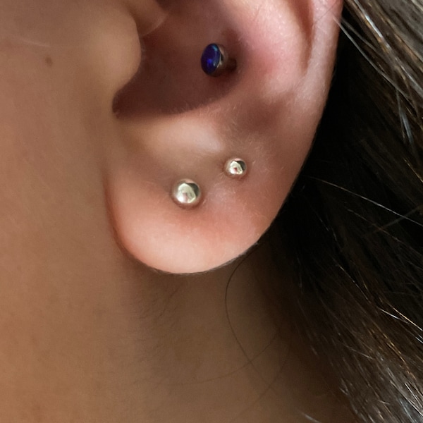 Sterling Silver Bead Earrings Silver Ball Earrings Silver Bead Earrings ...