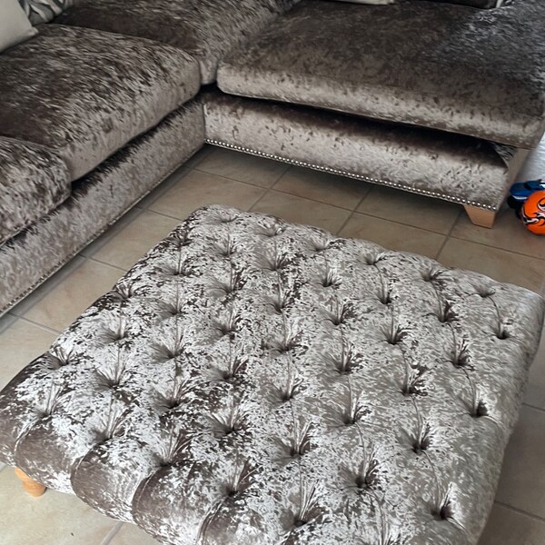 Bleu Chesterfield Footstool / Coffee Table / Pouffe / Bench - Etsy UK