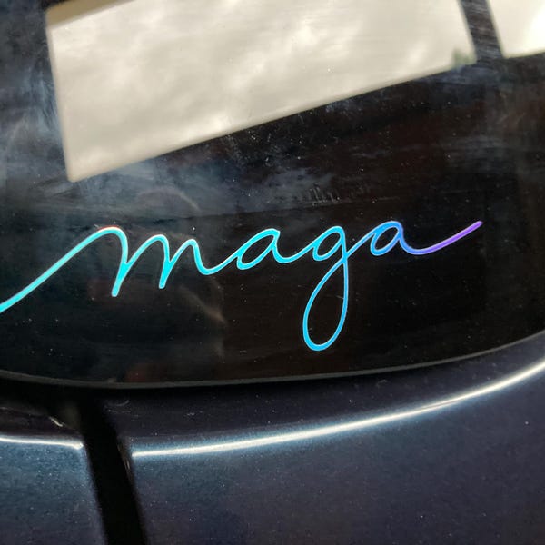 MAGA Cursive Decal - Etsy