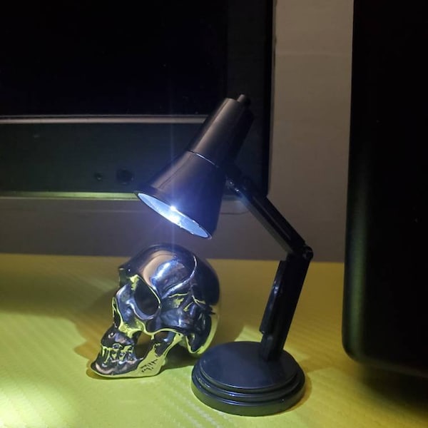1/6 LED Desk Lamp 2 Pieces(black+white) Light Furniture Dollhouse ...