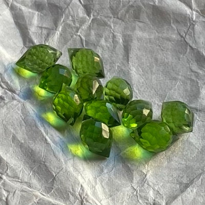 10 Pcs,superb-finest Quality,vessonite Hydro Quartz Faceted Dew Drops ...