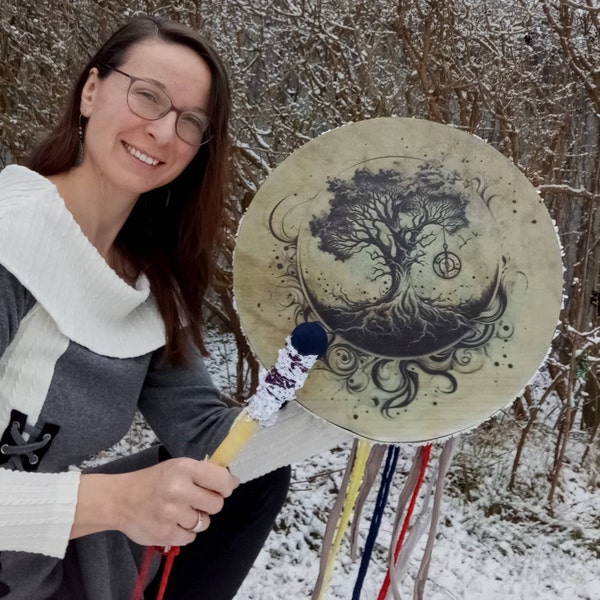 18-inch Tree of Life Shamanic Drum | Traditional Shaman Drum ...