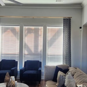 Blue Plaid Slub Rod-pocket Curtains Denim Blue Buffalo Check Curtains ...