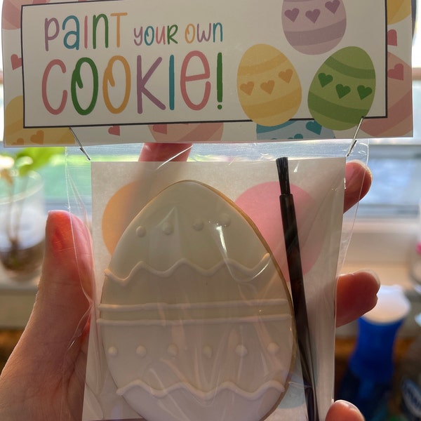 5" Paint Your Own Cookie Bag Topper, Easter Eggs Cookie Bag TOPPER, PYO ...