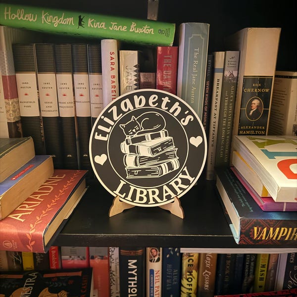 Library Street Sign Bookshelf Sign Personalized Laser Engraved Bookish ...