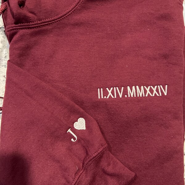 Custom Embroidered Sweatshirt With Embroidered Name and Date ...
