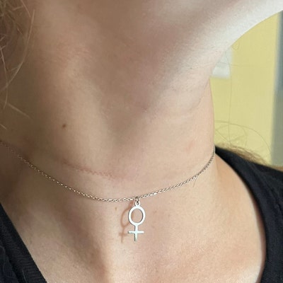 Silver Feminist Necklace Female Necklace Female Symbol Necklace Venus ...